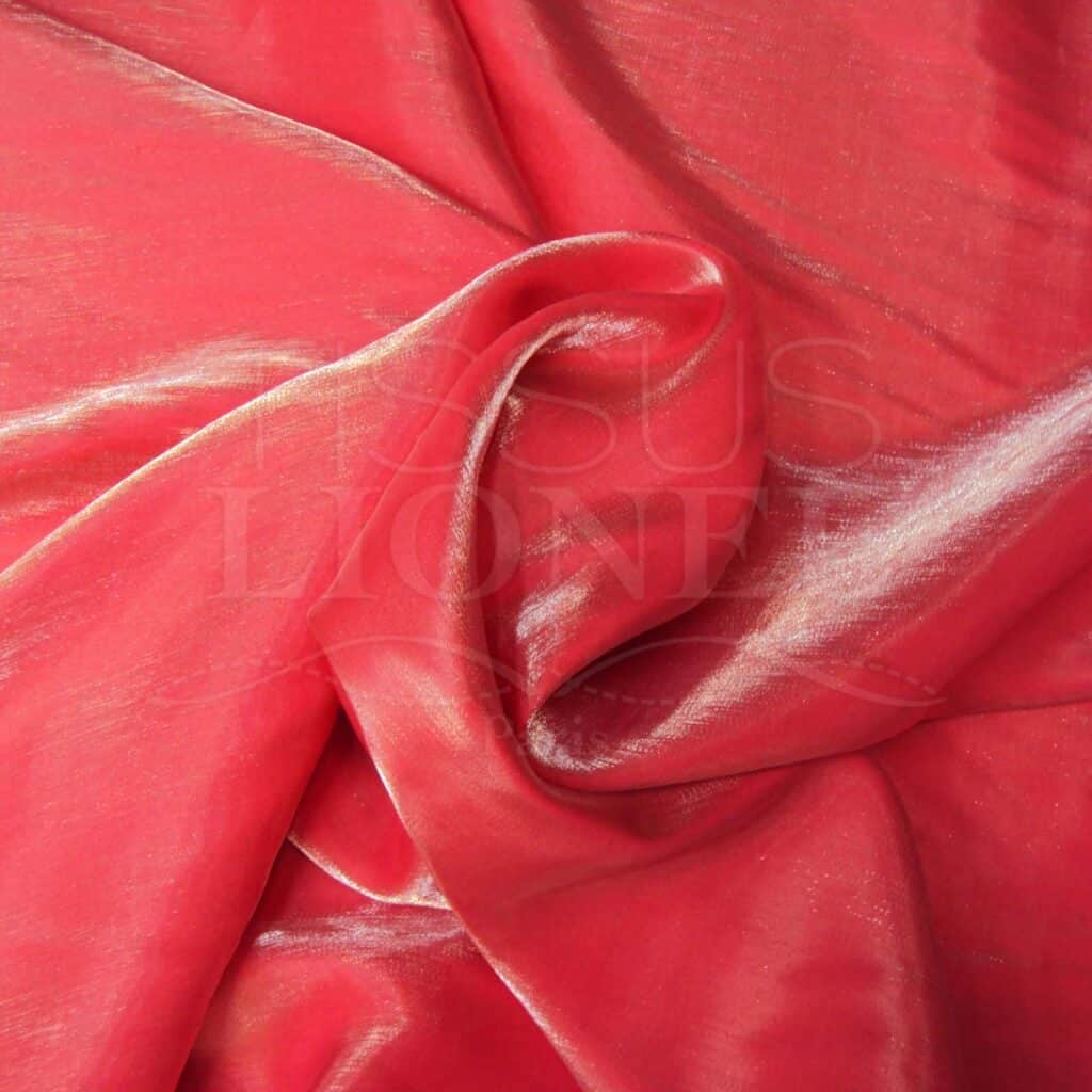 SATIN CHANGEANT CORAIL ARGENT – Tissus Lionel