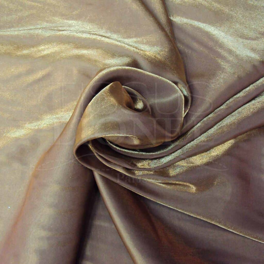 SATIN CHANGEANT MARRON OR – Tissus Lionel