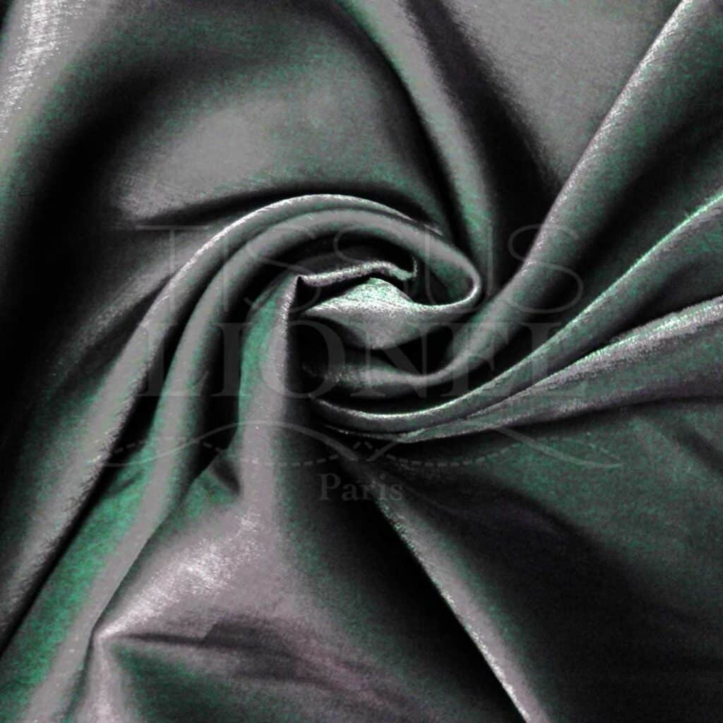 SATIN CHANGEANT MILITAIRE NOIR – Tissus Lionel