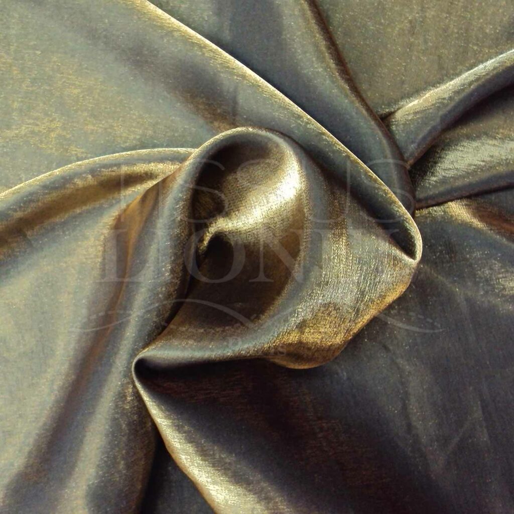 SATIN CHANGEANT OR NOIR – Tissus Lionel