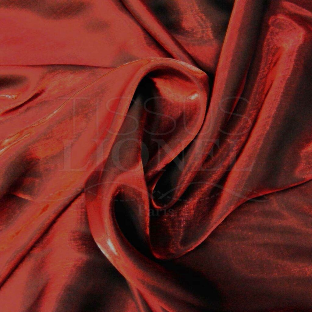SATIN CHANGEANT ROUGE NOIR – Tissus Lionel