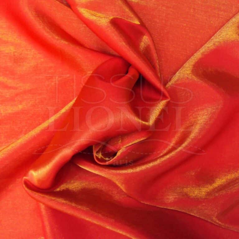 SATIN CHANGEANT ROUGE OR – Tissus Lionel