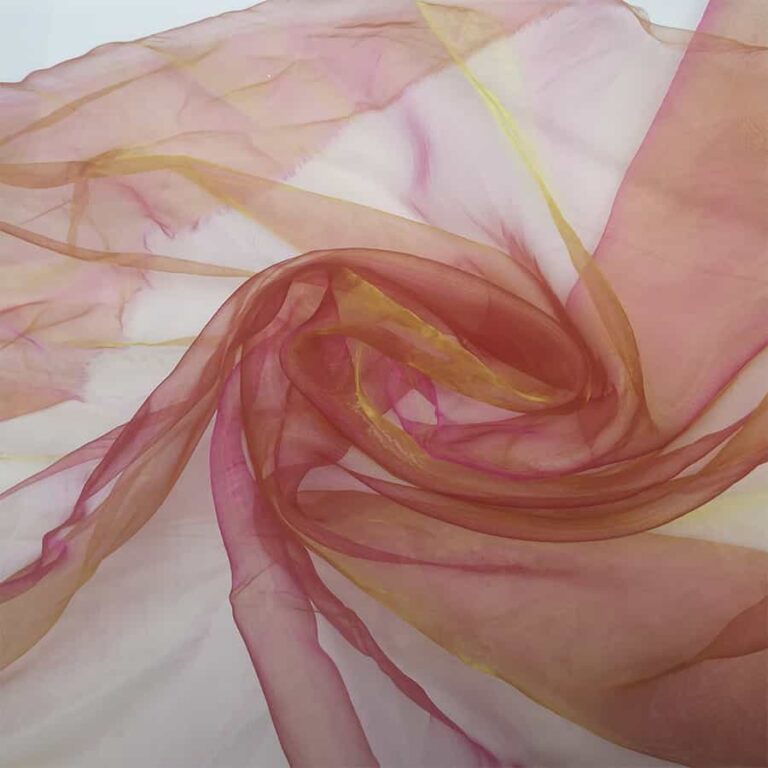 Organza changeant cerise et or – Tissus Lionel