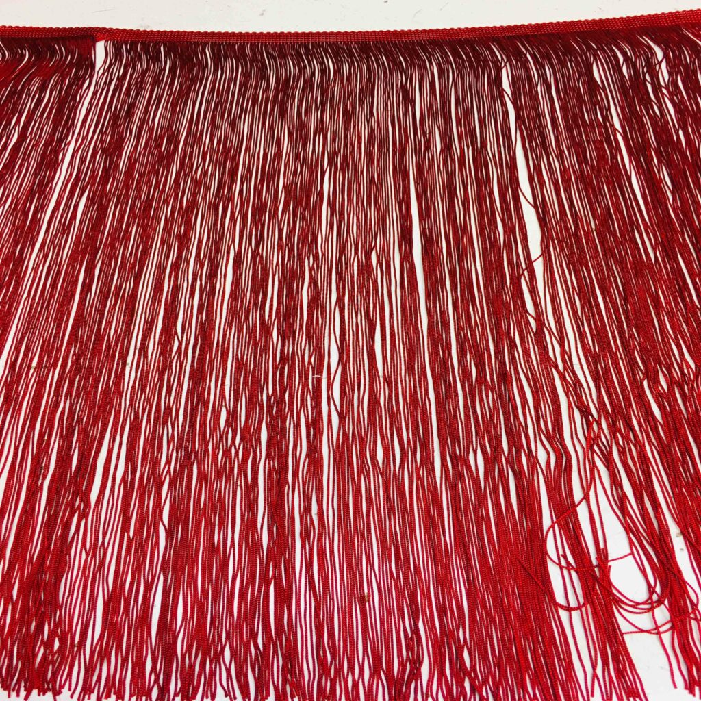 Frange 50 cm rouge charlestone au mètre - Tissus Lionel