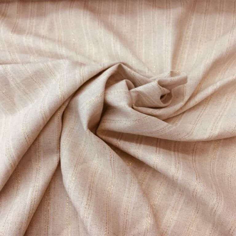Tissu lin rayure or beige naturel - au mètre pas cher - Tissus Lionel