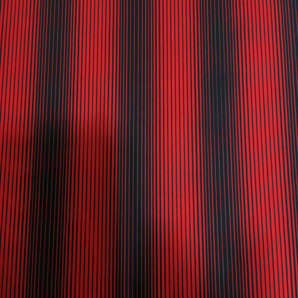 Lycra imprimé rouge rayure fine noir – Tissus Lionel