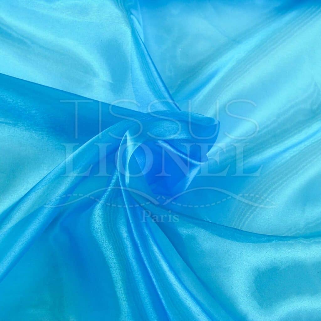 ORGANZA UNI TURQUOISE – Tissus Lionel