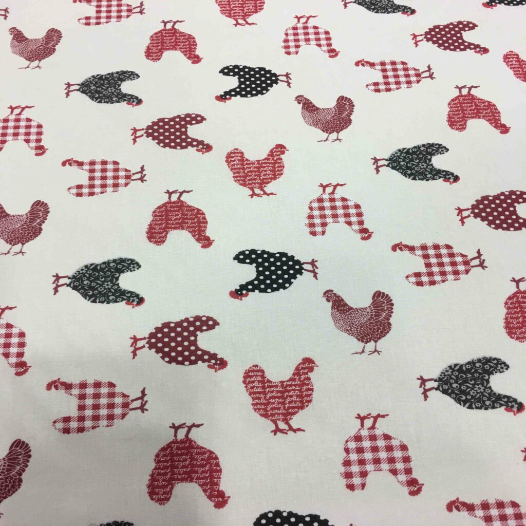 Tissu coton motif imprimé Coq – Tissus Lionel