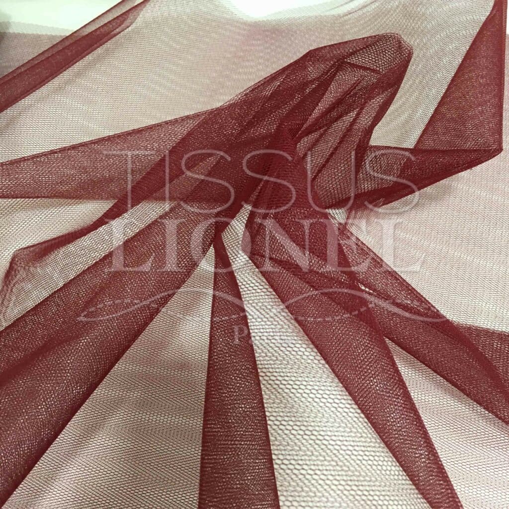 TULLE SOUPLE BORDEAUX - Vente de Tissus au mètre - Tissus Lionel