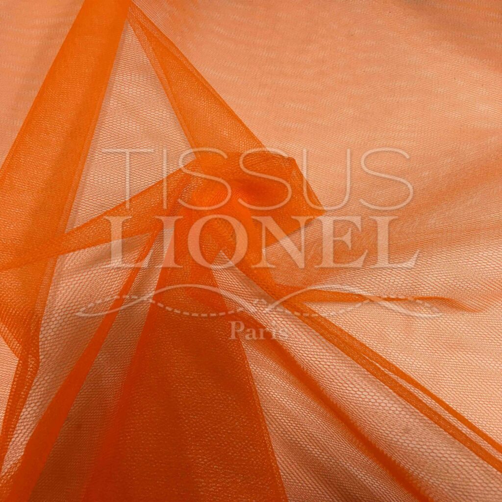 TULLE SOUPLE FLAME ORANGE - Vente de Tissus au mètre - Tissus Lionel