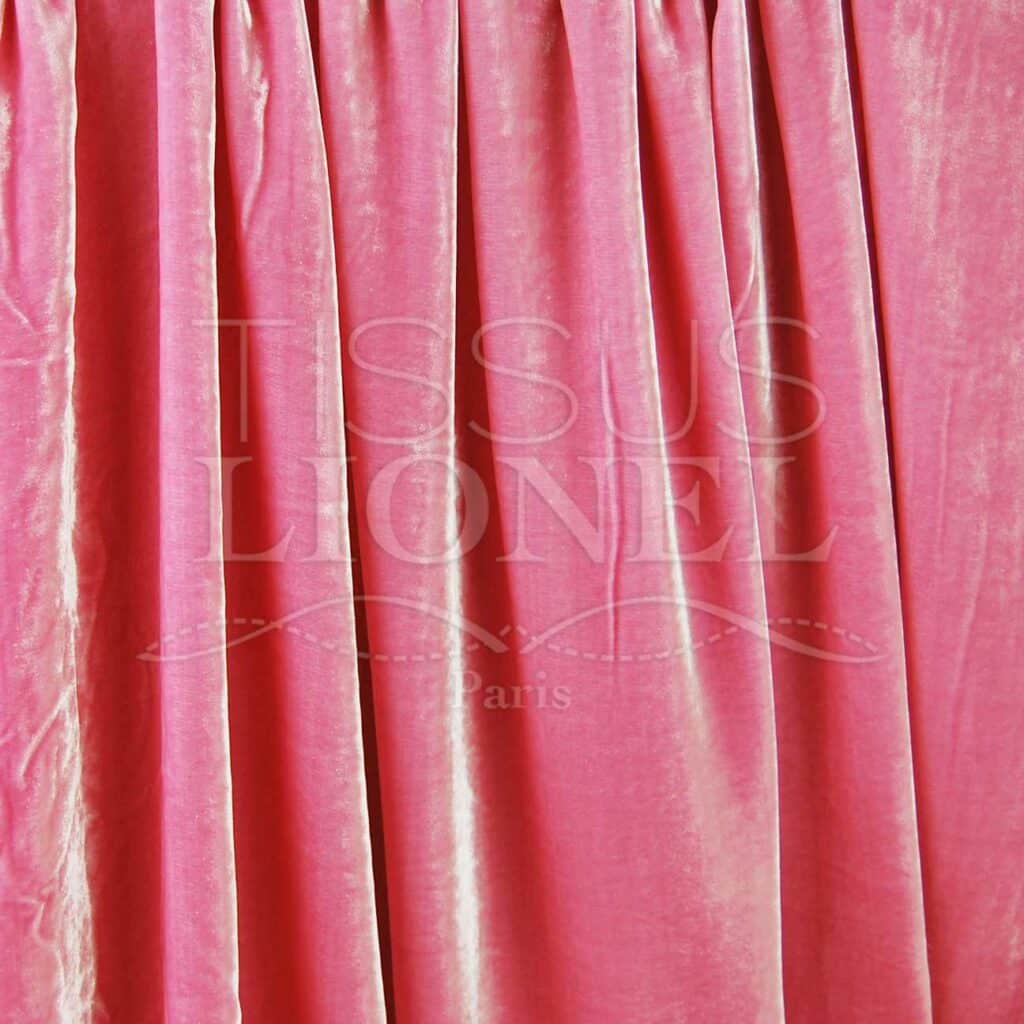 VELOURS SOIE ROSE - Vente de Tissus au mètre - Tissus Lionel